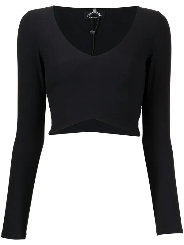 The Upside Long-sleeve V-neck Crop Top