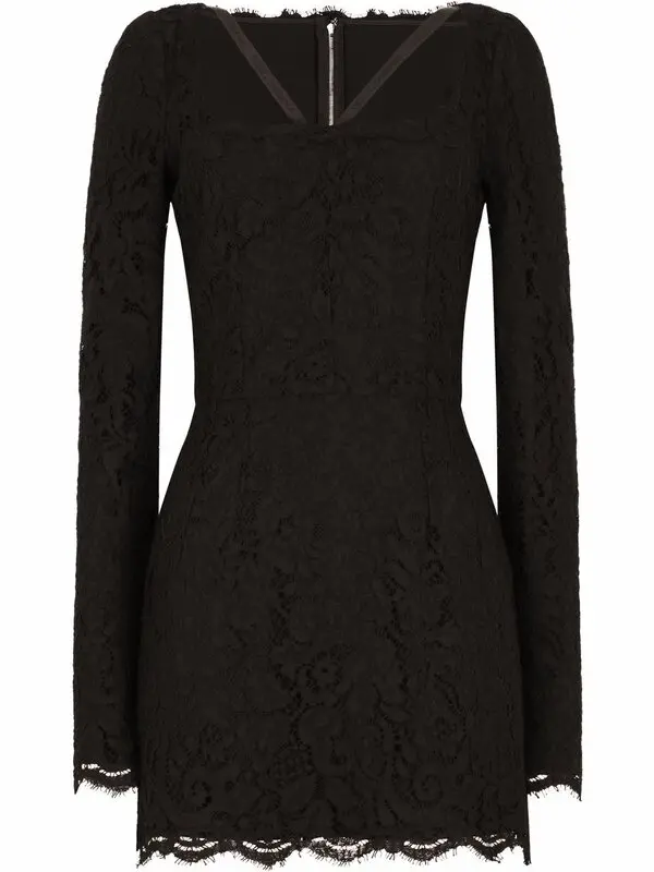 Dolce & Gabbana Long-sleeve Lace Minidress