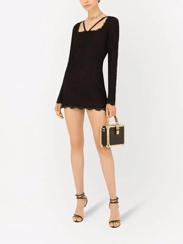 Dolce & Gabbana Long-sleeve Lace Minidress