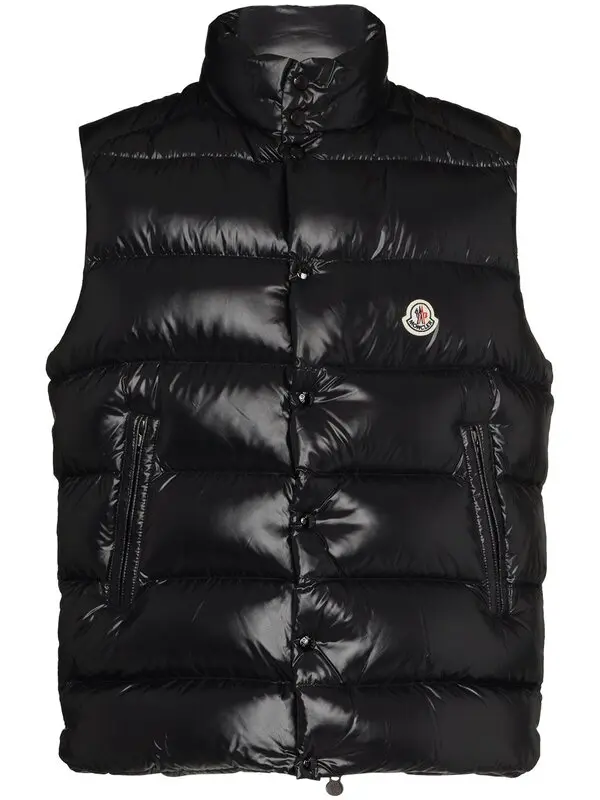 Moncler Tibb Logo-patch Padded Gilet - Black