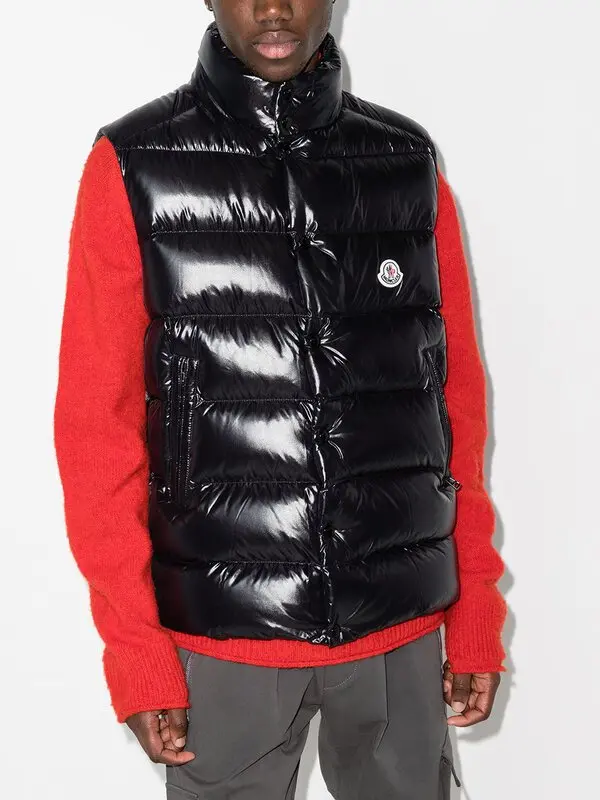 Moncler Tibb Logo-patch Padded Gilet - Black