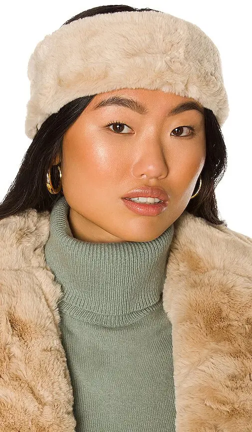 Apparis Eleni Faux Fur Headband - Latte