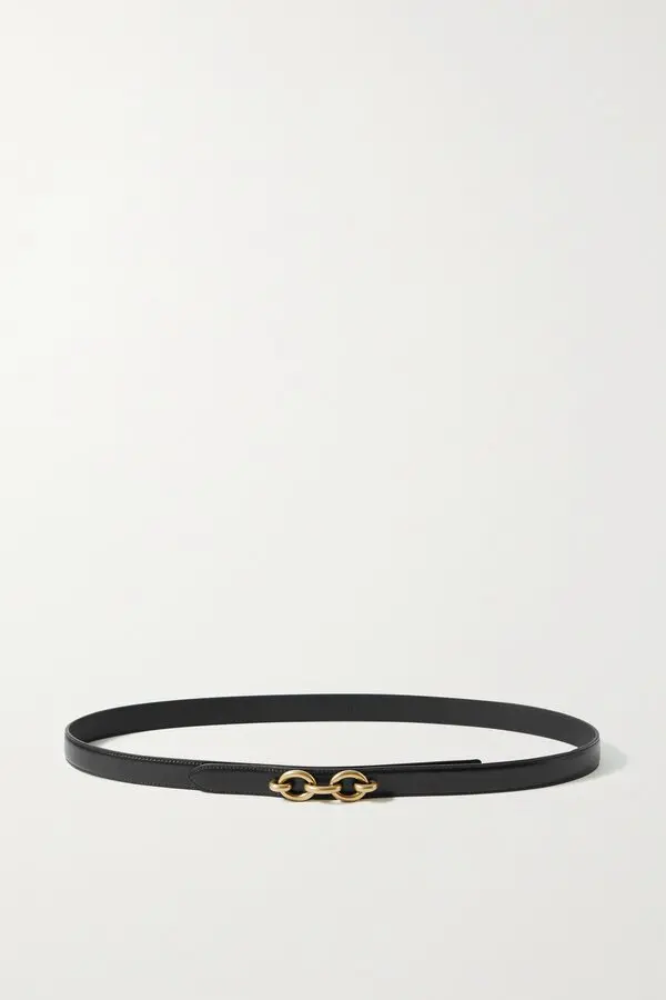 Saint Laurent Chain-embellished Leather Belt