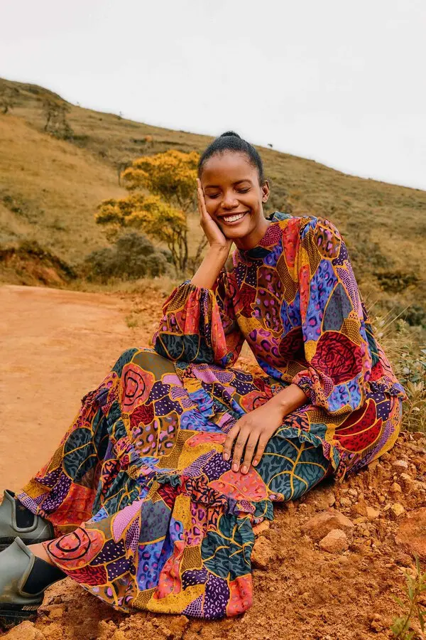 farm rio colorful maxi dress Farm Rio - Colorful Forest Maxi Dress