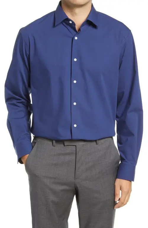 Nordstrom Tech-Smart Traditional Fit Dress Shirt In Navy - 56% Off |  Editorialist