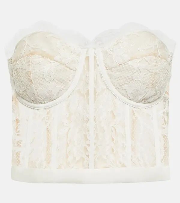 Alexander McQueen Guipure Lace Bustier - White