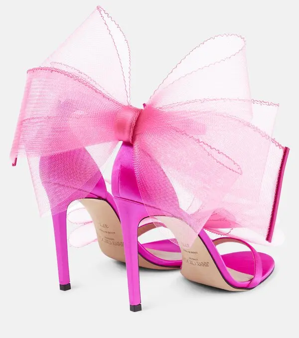 JIMMY CHOO Aveline 100 Bow-trimmed Sandals
