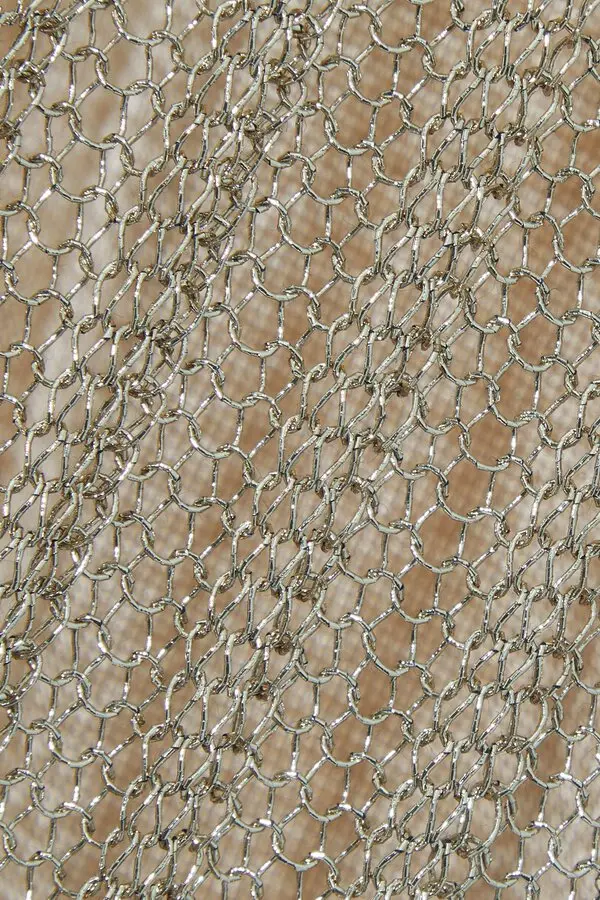 Herve Leger Ribbed Metallic Open-knit Top