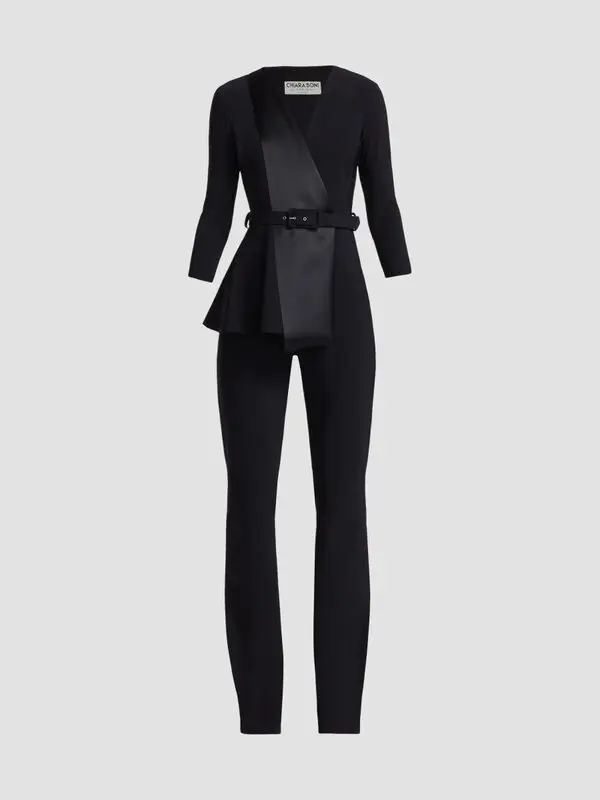 Chiara Boni La Petite Robe Kerolyn Jersey Flare-leg Jumpsuit - Black