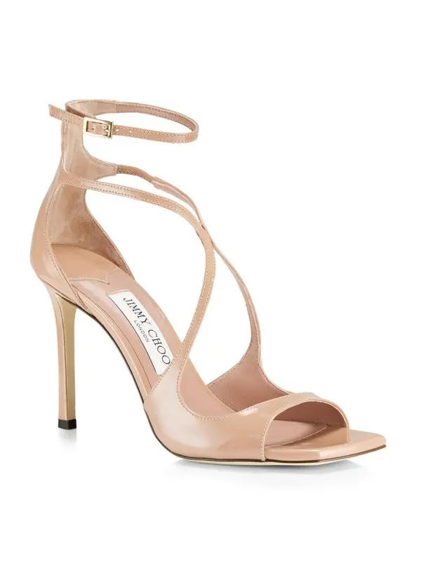 JIMMY CHOO Azia 95mm Patent Leather Sandals - Ballet Pink