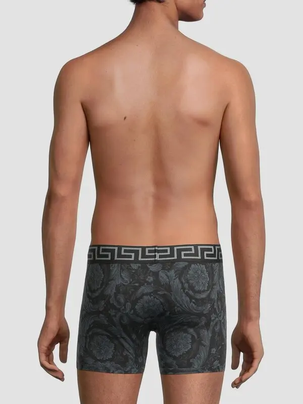 Versace Barocco-print Cotton-stretch Boxer Briefs