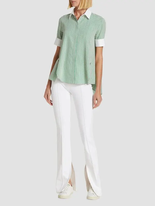 Adam Lippes Eva Bonded Neoprene Flared Pants