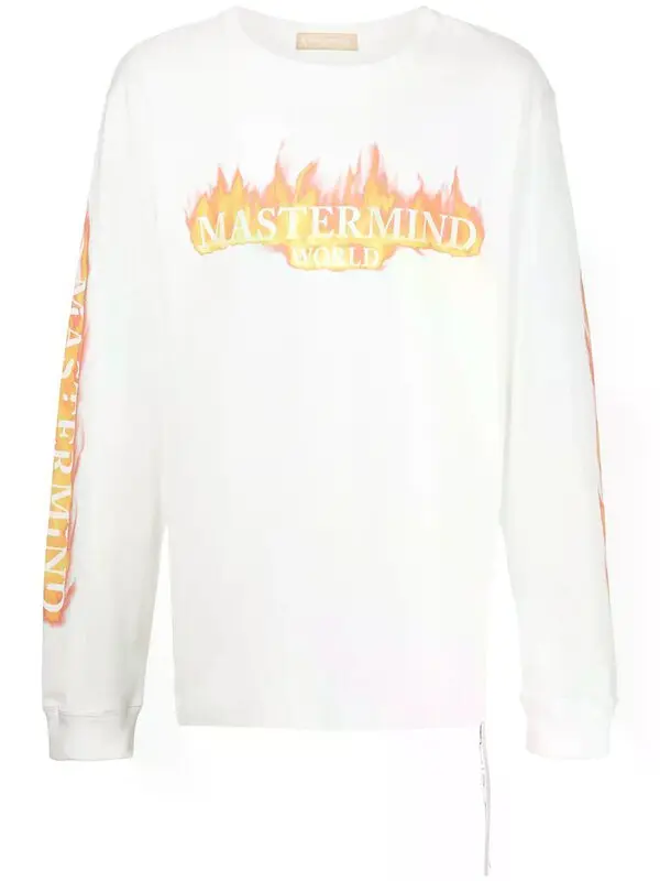 MASTERMIND WORLD Logo-print Long-sleeve T-shirt - White