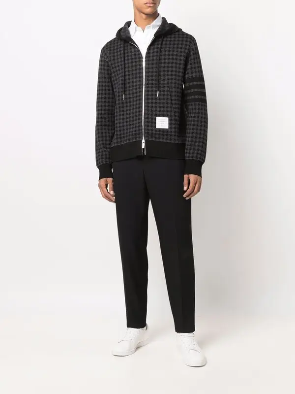 Thom Browne Gunclub Check Jacquard Zip-up Hoodie