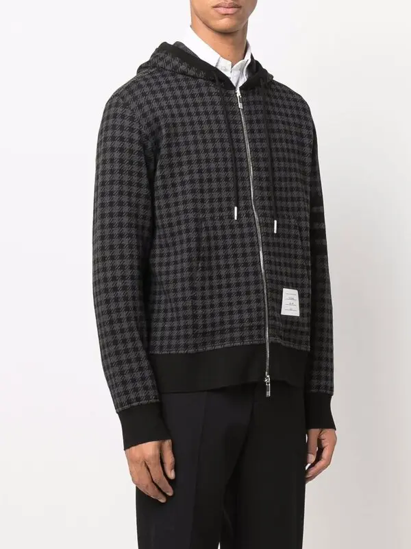 Thom Browne Gunclub Check Jacquard Zip-up Hoodie