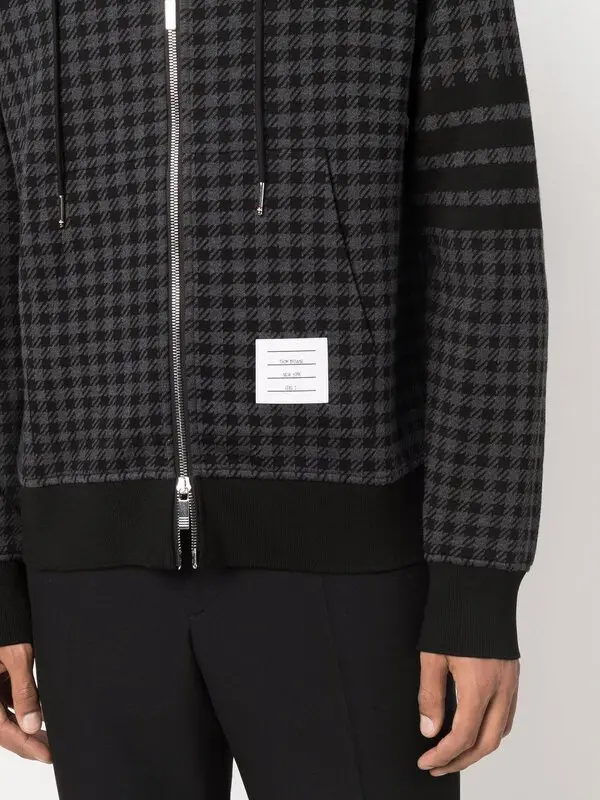 Thom Browne Gunclub Check Jacquard Zip-up Hoodie