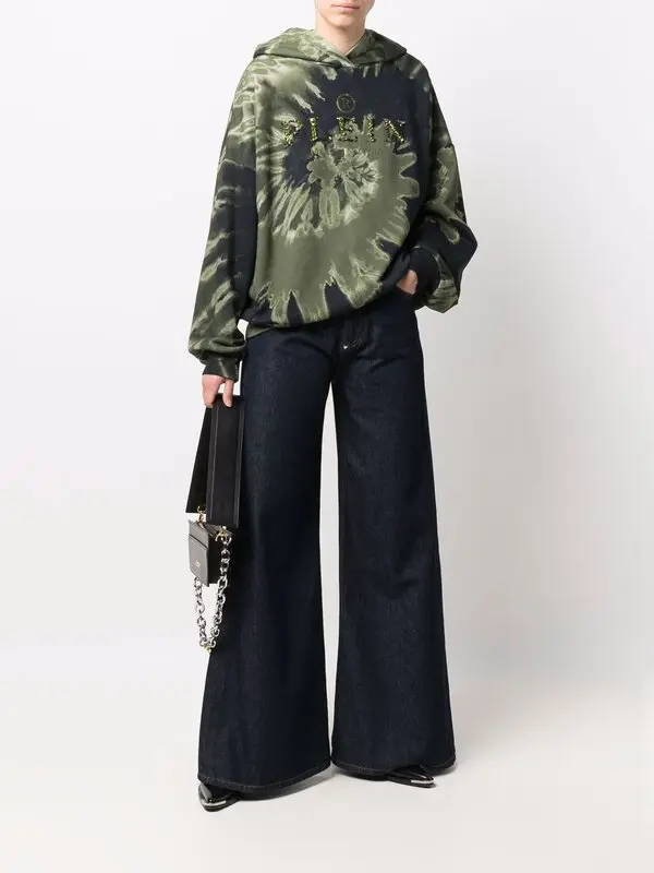 Philipp Plein Logo Patch Wide-leg Jeans