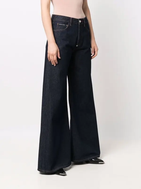 Philipp Plein Logo Patch Wide-leg Jeans