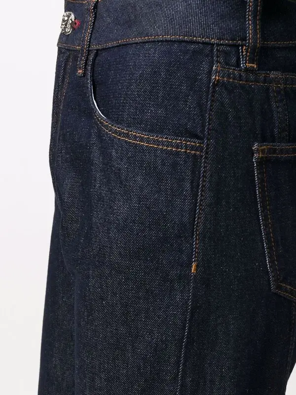 Philipp Plein Logo Patch Wide-leg Jeans