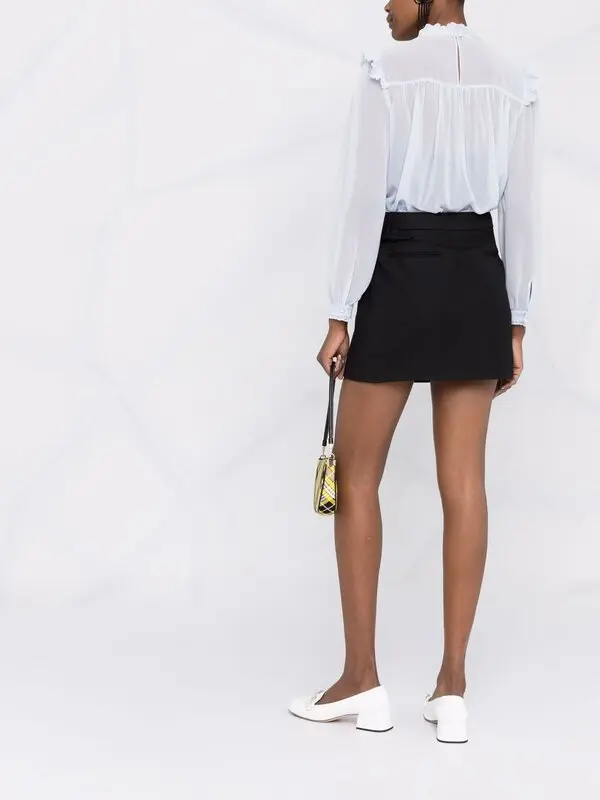 SELF-PORTRAIT Ruffled Semi-sheer Blouse