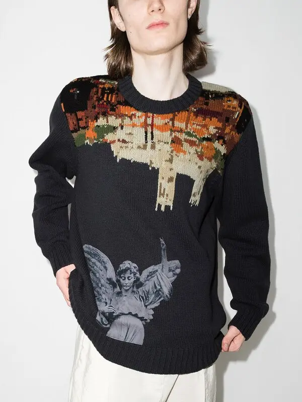 Undercover Sculpture-print Intarsia Jumper