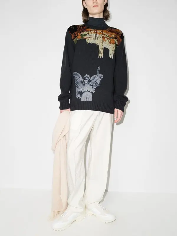 Undercover Sculpture-print Intarsia Jumper