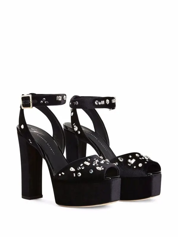 GIUSEPPE ZANOTTI 120mm Betty Platform Sandals - Black