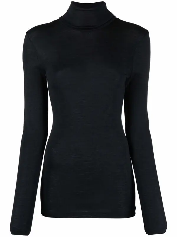 Hanro Fine-knit Polo-neck Jumper - Black
