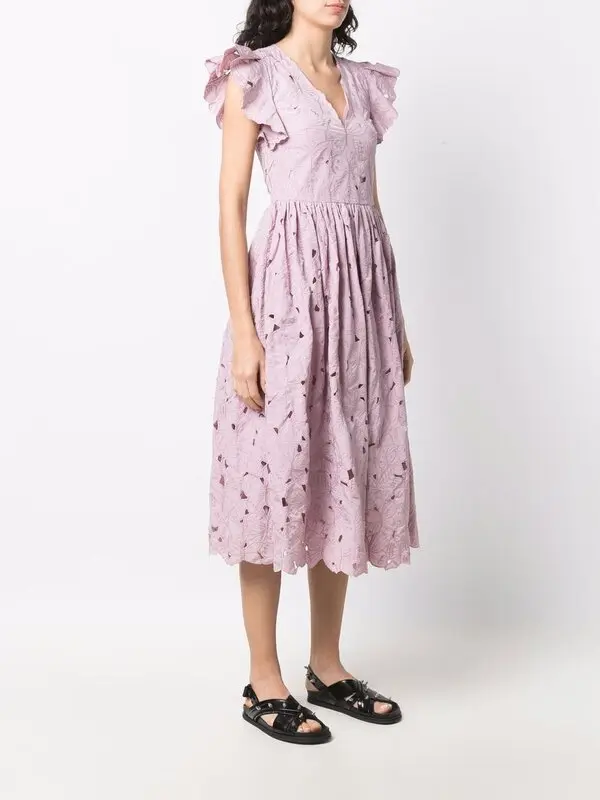 Red Valentino V-Neck Floral-Embroidered Dress In Pink - 45% Off |  Editorialist