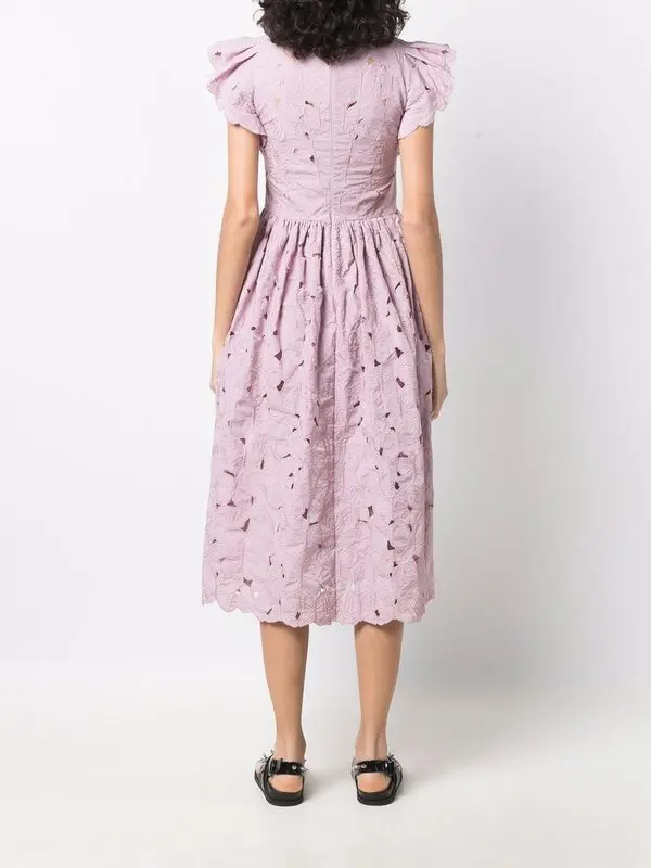 Red Valentino V-Neck Floral-Embroidered Dress In Pink - 45% Off |  Editorialist