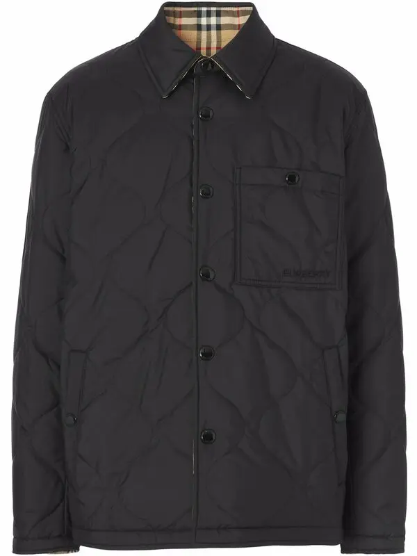 Burberry Reversible Quilted Overshirt With Vintage Check Lining