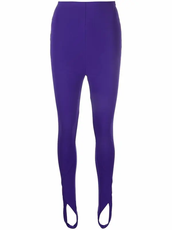 Attico High-waisted Stirrup Leggings - Purple