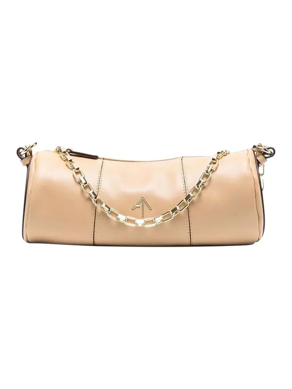 Manu Atelier Chain-link Leather Barrel Bag