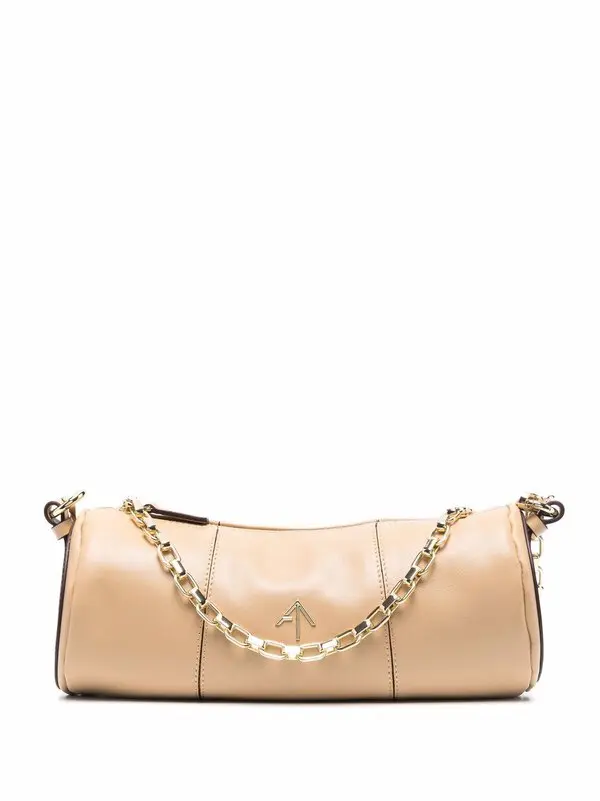 Manu Atelier Chain-link Leather Barrel Bag