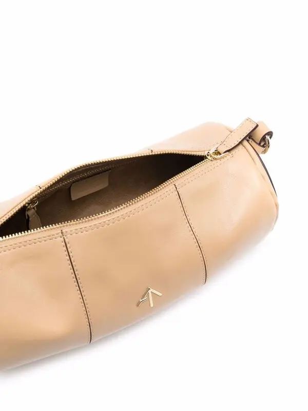 Manu Atelier Chain-link Leather Barrel Bag