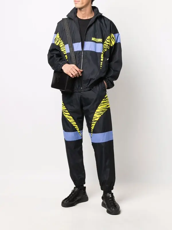 Moschino Panelled Zebra Windbreaker
