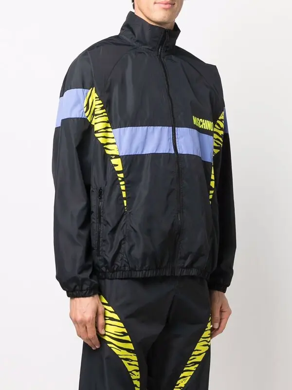 Moschino Panelled Zebra Windbreaker
