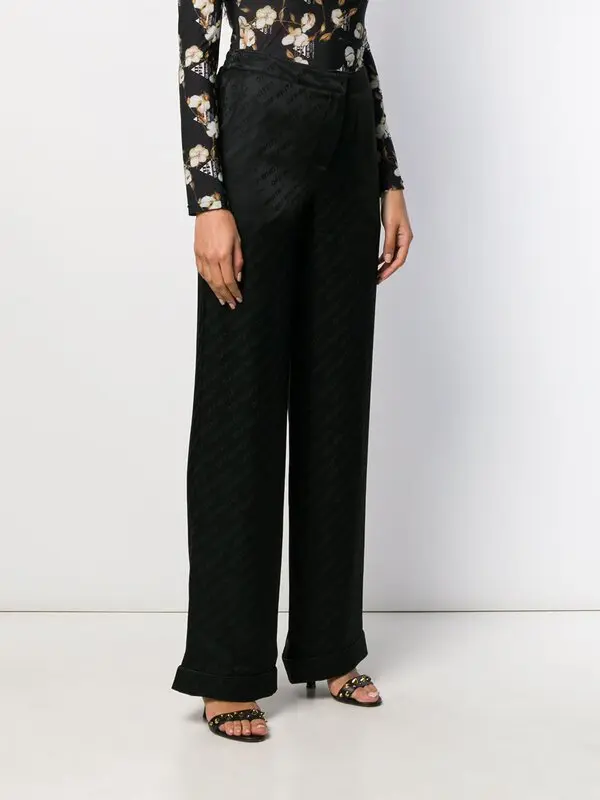Off-White Logo Jacquard Wide Leg Trousers