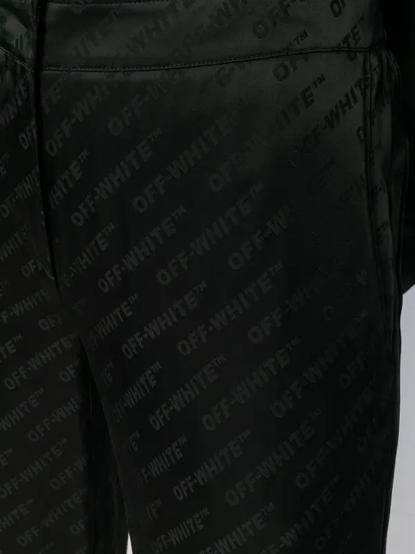 Off-White Logo Jacquard Wide Leg Trousers