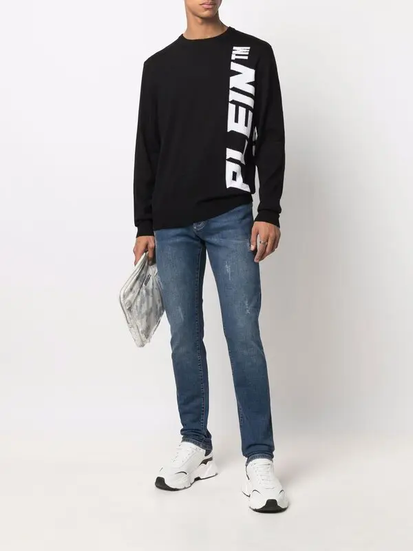 Philipp Plein Mid-rise Super-straight Jeans - Blue
