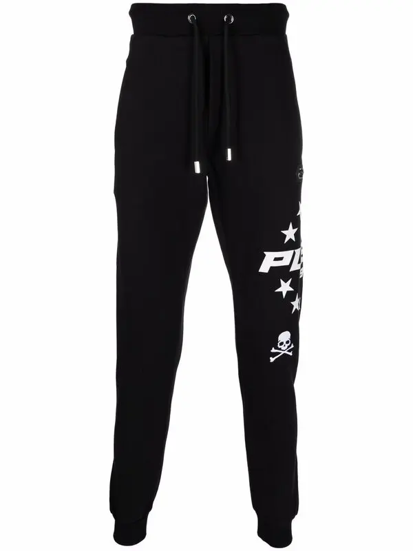 Philipp Plein Logo Drawstring Track Pants - Black