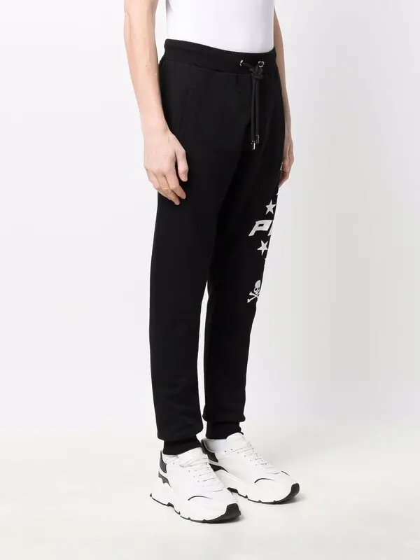 Philipp Plein Logo Drawstring Track Pants - Black