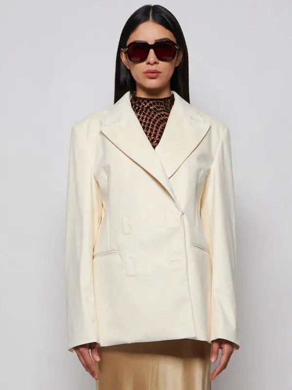 Gcds Alcantara Blazer - White