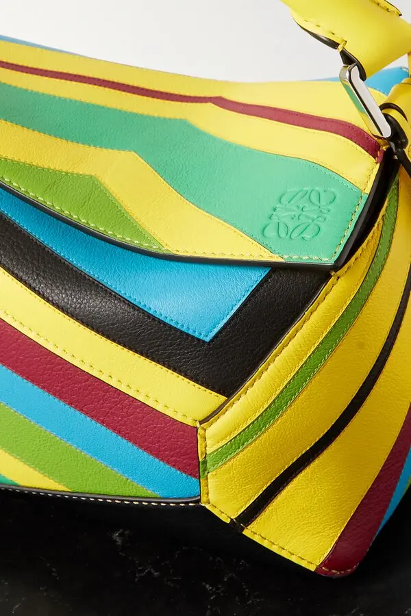 Loewe Puzzle Edge Small Patchwork Textured-leather Shoulder Bag