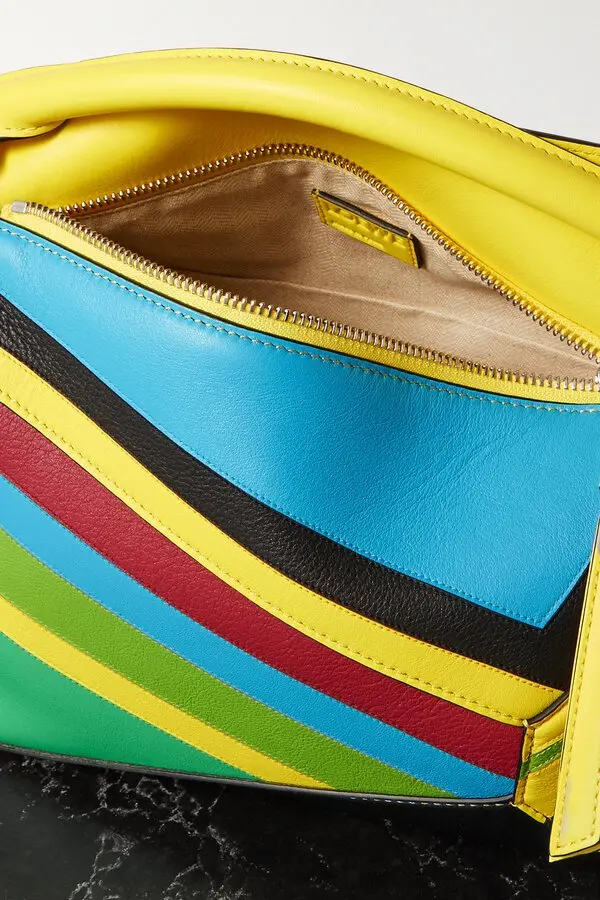 Loewe Puzzle Edge Small Patchwork Textured-leather Shoulder Bag