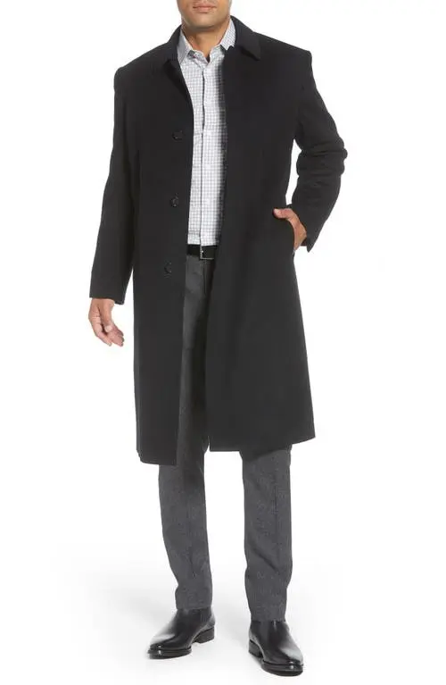 Hart Schaffner Marx Stanley Classic Fit Wool & Cashmere Overcoat