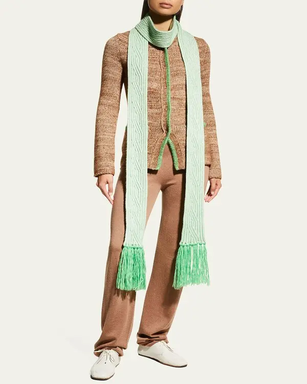 Giorgio Armani Fringe Cashmere-silk Scarf - Green