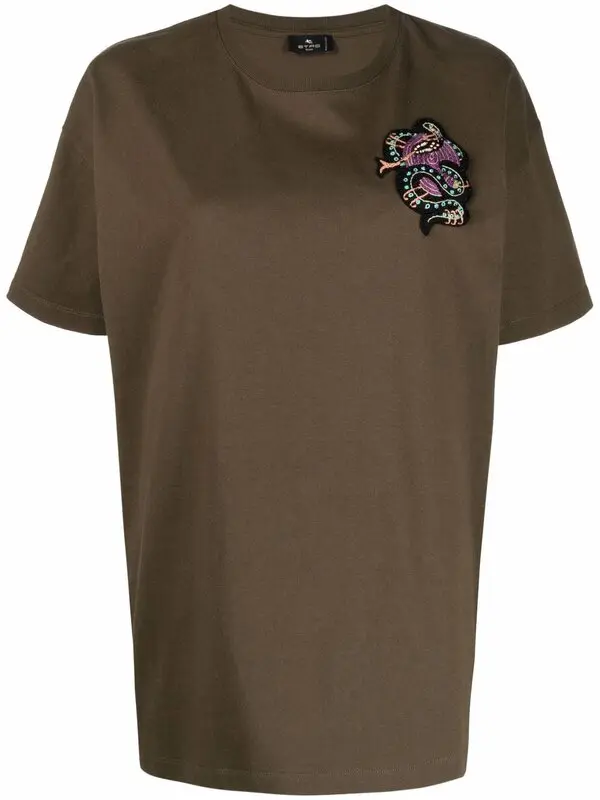 Etro Beaded Motif-patch Oversized T-shirt