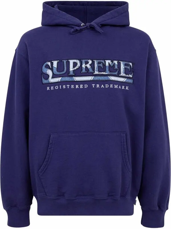 Supreme Denim-print Logo Hoodie