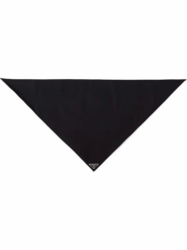 Prada Re-nylon Logo-plaque Foulard - Black